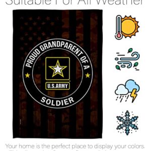 US MILITARY Army Proud Grandparent Soldier Armed Forces Double-Sided Lawn Decoration Gift House Garden Yard Banner United State American Military Veteran, 12" x 18.5 Made in USA