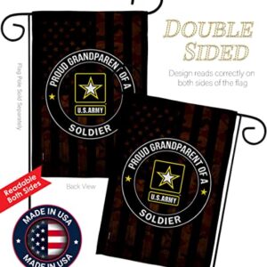 US MILITARY Army Proud Grandparent Soldier Armed Forces Double-Sided Lawn Decoration Gift House Garden Yard Banner United State American Military Veteran, 12" x 18.5 Made in USA