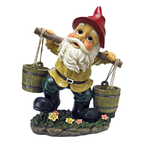 Garden Gnome Statue - Barney Two Buckets Garden Gnome - Lawn Gnome