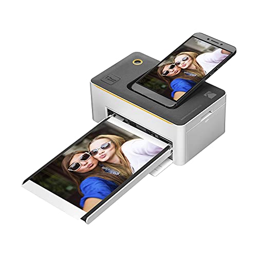 Kodak Dock Premium 4x6” Portable Instant Photo Printer (2022 Edition) Bundled with 50 Sheets | Full Color Photos, 4Pass & Lamination Process | Compatible with iOS, Android, and Bluetooth Devices