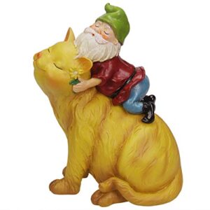 ccoqus garden gnome cat statue – garden decor outdoor patio lawn yard christmas decoration