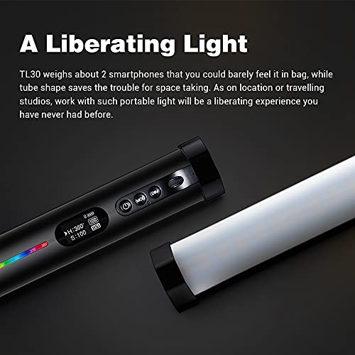 Godox TL30 RGB Tube Light LED Light 8W 2700K-6500K Built-in Lithium Battery Smartphone APP Control (Single Lamp) (Godox TL30)