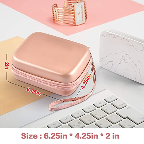 Case Compatible with HP Sprocket Select Portable/ 2nd Edition Instant Photo Printer, Travel Carrying Organizer Holder Fits for Zink Photo Paper, USB Cable and More Accessories(Box Only) - Rose Gold