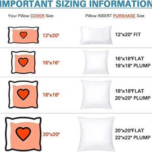 OTOSTAR Premium Outdoor Pillow Inserts 20x20 Inch Set of 4 Waterproof Throw Pillow Inserts Square Garden Patio Pillow Stuffer Form Decorative Outdoor Pillows for Couch Bed Sham Cushion Stuffer (White)