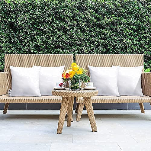 OTOSTAR Premium Outdoor Pillow Inserts 20x20 Inch Set of 4 Waterproof Throw Pillow Inserts Square Garden Patio Pillow Stuffer Form Decorative Outdoor Pillows for Couch Bed Sham Cushion Stuffer (White)