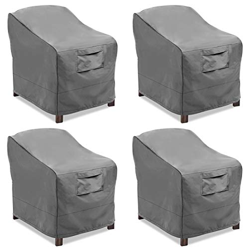 Vailge Patio Chair Covers, Lounge Deep Seat Cover, Heavy Duty and Waterproof Outdoor Lawn Patio Furniture Covers (4 Pack - Large, Grey)