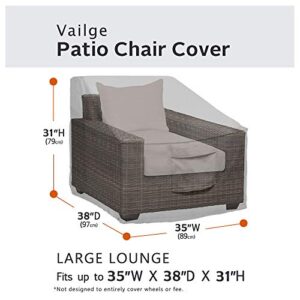 Vailge Patio Chair Covers, Lounge Deep Seat Cover, Heavy Duty and Waterproof Outdoor Lawn Patio Furniture Covers (4 Pack - Large, Grey)