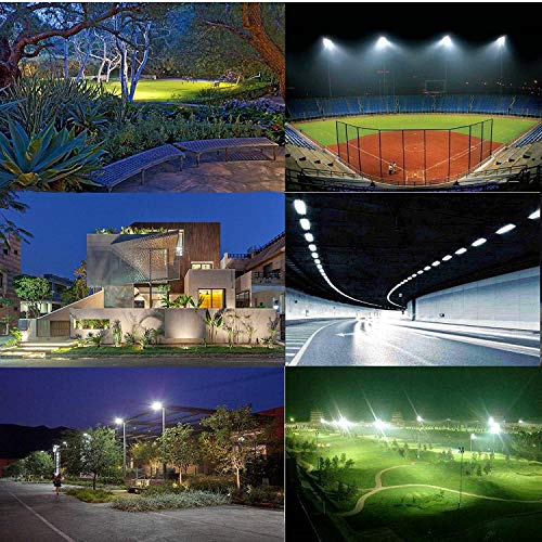 HANNAHONG 2 Pack 10W LED Flood Light with Plug,1000lm Super Bright Security Lights, IP66 Waterproof Outdoor Work Light, 6000K Daylight White Spotlight for Eave, Porch, Garage, Patio, Yard,Garden, Lawn