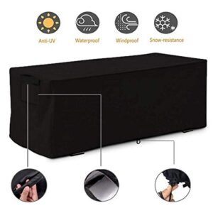 Garden Deck Box Cover 210D Oxford Fabric Cover Waterproof UV Proof Storage Box Protective Cover Outdoor Furniture Cover 123x62x55cm( Black)