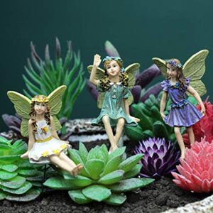 Dorlotou Fairy Garden Figurines 6pcs Miniature Fairies for Outdoor Garden Décor