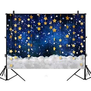 Mocsicka Twinkle Twinkle Little Star Backdrop Navy Blue Galaxy Starry Sky Gold Glitter Little Star Baby Shower Decorations 7x5ft Newborn Baby Children Portrait Photography Background