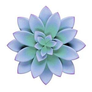 john’s studio metal flower wall decor iron succulent sculpture floral hanging art decoration for indoor outdoor home garden patio bedroom living room -12.2 inches purple