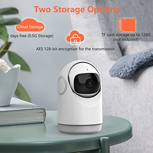 EDSACE Pan Tilt WiFi Dome Security Camera, 360 Degree Smart Indoor Camera,Human and Pet AI Recognition,2-Way Audio,Ideal for Baby Monitor and Pet Monitor Camera