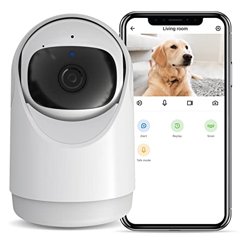 EDSACE Pan Tilt WiFi Dome Security Camera, 360 Degree Smart Indoor Camera,Human and Pet AI Recognition,2-Way Audio,Ideal for Baby Monitor and Pet Monitor Camera