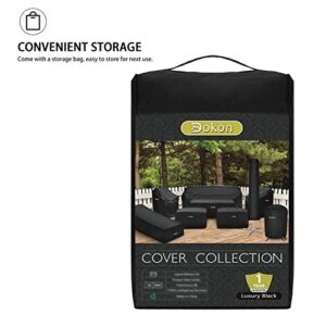 Dokon Patio Sofa Cover with Air Vents, Outdoor Couch Cover, Waterproof, Anti-Fading, UV Resistant Heavy Duty 600D Oxford Fabric Outdoor Lawn Patio Furniture Covers (79"L x 37"D x 35"H) - Black