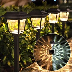 leidrail solar pathway lights 8 pack solar garden lights with 2 modes waterproof outdoor path light warm white/cool white led landscape lighting for yard lawn sidewalk driveway garden