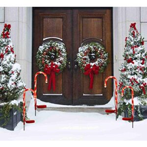 Doingart Candy Cane Solar Lights Christams Ourdoor Decoration Clearance - 4 Pack Outdoor Candy Cane Stakes with Built-in LED Lights for Pathway Walkway Christmas Decorations, 23 inch