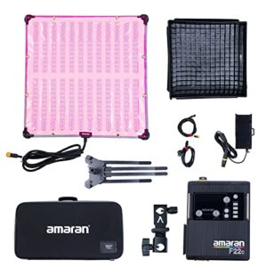 aputure amaran f22c rgbww flexible led video light 2500k~7500k,200w,15 lighting fx with honeycomb grid soft box,support app control