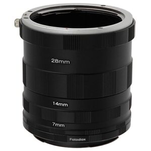 fotodiox macro extension tube set compatible with canon eos ef/ef-s cameras for extreme macro photography