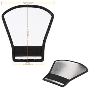 waka Flash Diffuser Reflector Kit - Bend Bounce Flash Diffuser+ Silver/White Reflector for Speedlight, Universal Mount for Canon, Nikon, etc.