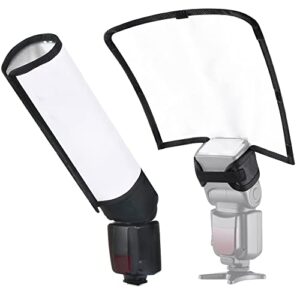 waka Flash Diffuser Reflector Kit - Bend Bounce Flash Diffuser+ Silver/White Reflector for Speedlight, Universal Mount for Canon, Nikon, etc.