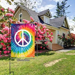 Peace Sign Tie-Dye Peace Sign Tie-Dye 1 Mini Garden Flag 12 X18Inch Double Side Printting Durable House Outdoor Banners For Yard Patio Lawn Decor