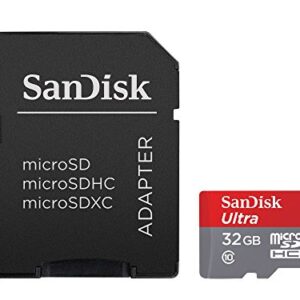 SanDisk Ultra 32GB microSDHC UHS-I Card with Adapter, Silver, Standard Packaging (SDSQUNC-032G-GN6MA)