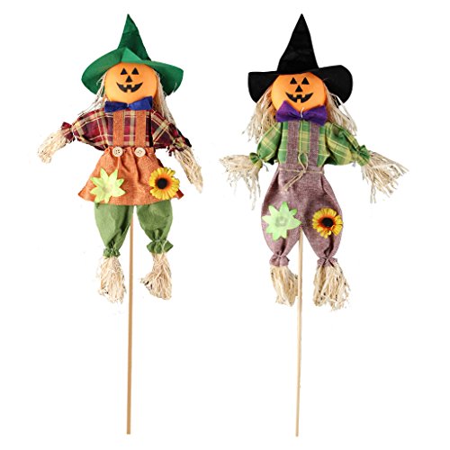 IFOYO Fall Harvest Scarecrow Decor, 2 Pack Happy Christmas Decorations 23.6 Inch Scarecrow Christmas Decoration for Garden, Home, Yard, Porch, Thanksgiving Decor