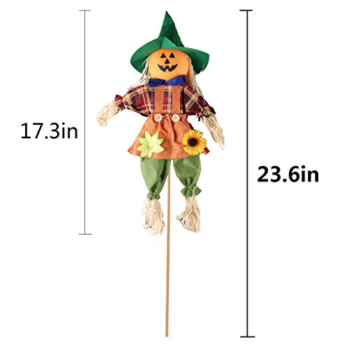 IFOYO Fall Harvest Scarecrow Decor, 2 Pack Happy Christmas Decorations 23.6 Inch Scarecrow Christmas Decoration for Garden, Home, Yard, Porch, Thanksgiving Decor