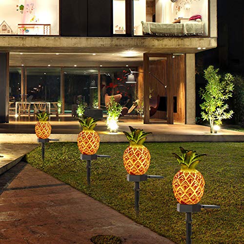 MOHALIKO Solar Lights Outdoor Garden, Simulation Pineapple Cactus Outdoor Garden Lawn LED Solar Lamp Landscape Light for Lawn, Walkway, Patio, Yard 3-Head Cactus