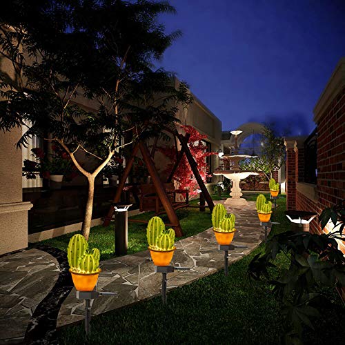 MOHALIKO Solar Lights Outdoor Garden, Simulation Pineapple Cactus Outdoor Garden Lawn LED Solar Lamp Landscape Light for Lawn, Walkway, Patio, Yard 3-Head Cactus