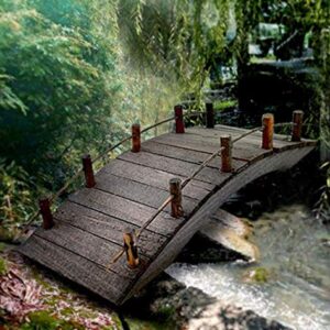 WWahuayuan Dollhouse Wooden Arc Bridge with Railings Miniatures Fairy Garden Craft Arch Plank Bridge Figurines Mini Terrarium Kits DIY Rockery Bonsai Plant Pot Moss Micro Landscaping Garden Ornaments