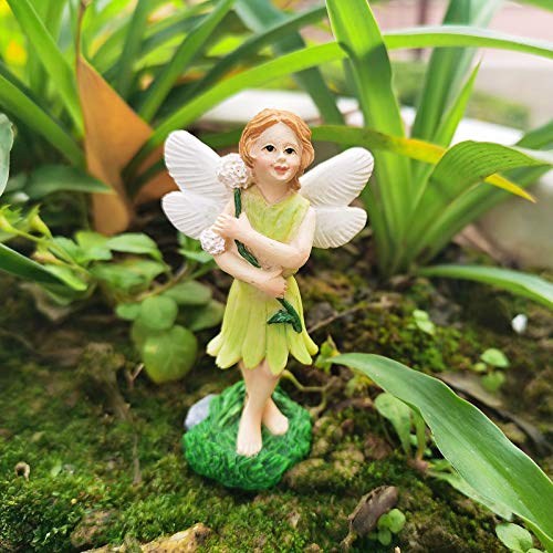 JIUMO Fairy Garden Fairies Outdoor Miniature Garden Fairy Set of 2 Boy Fairies Figurines Small Little Tiny Miniature Forest Fairies Ornaments Fairy Garden Accessories