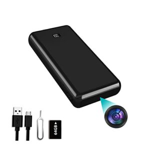 nazarr hidden spy camera power bank with 120° viewing angle, portable nanny cam secret security cameras, camaras espias ocultas hd 2k(2560×1440),64gb,10000ma,night vision, motion activated(no wifi) 