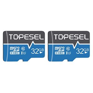 topesel 32gb micro sd card 2 pack memory cards micro sdhc uhs-i tf card class 10 for camera/drone/dash cam(2 pack u1 32gb)