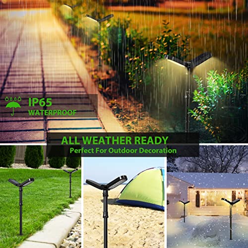 Lafhome Solar Lights Outdoor Garden, 1-Pack Upgraded 48 LED Solar Powered Lights Garden Lights Solar Wall Lantern Solar Pathway Lights, IP65 Waterproof Landscape Lighting for Garden Yard Warm White