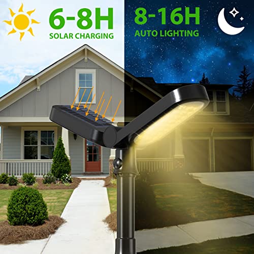 Lafhome Solar Lights Outdoor Garden, 1-Pack Upgraded 48 LED Solar Powered Lights Garden Lights Solar Wall Lantern Solar Pathway Lights, IP65 Waterproof Landscape Lighting for Garden Yard Warm White