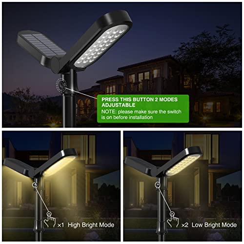 Lafhome Solar Lights Outdoor Garden, 1-Pack Upgraded 48 LED Solar Powered Lights Garden Lights Solar Wall Lantern Solar Pathway Lights, IP65 Waterproof Landscape Lighting for Garden Yard Warm White