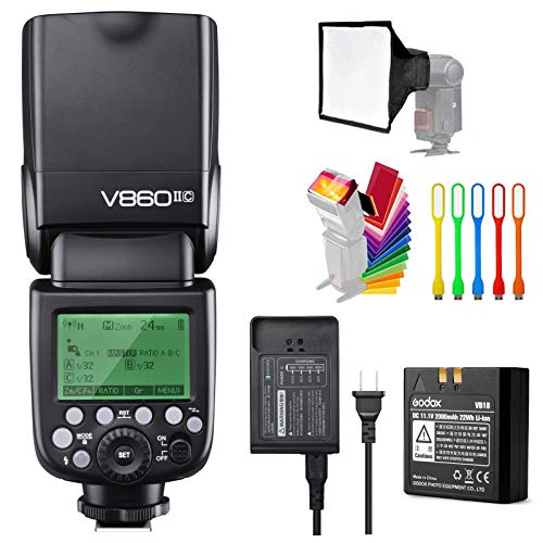 Godox V860II-C E-TTL HSS 1/8000s 2.4G GN60 Li-ion Battery Camera Flash Speedlite Light Compatible for Canon EOS Cameras with USB LED