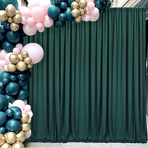 10ft x 10ft Hunter Green Backdrop Curtain for Parties Dark Green Wrinkle Free Backdrop Drapes Panels for Baby Shower Birthday Party Photo Photography Polyester Fabric Background Decoration