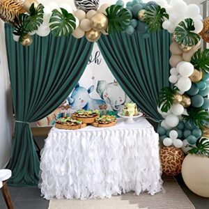 10ft x 10ft Hunter Green Backdrop Curtain for Parties Dark Green Wrinkle Free Backdrop Drapes Panels for Baby Shower Birthday Party Photo Photography Polyester Fabric Background Decoration