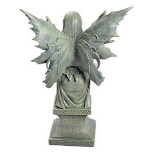 Design Toscano CL5047 Celtic Fairy's Perilous Perch Outdoor Garden Statue, Large, 19 Inch, Two Tone Stone