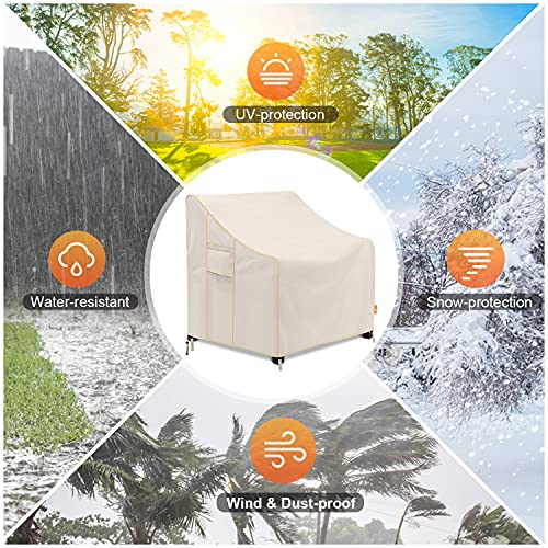 Patio Chair Covers, 2 Pack-37''Lx40''Dx30''H Waterproof Outdoor Furniture Cover, 600D Durable Lounge Deep Seat Covers, UV & Rip & Fade Resistant Covers for Patio Garden Lawn Sofa Wicker Chair