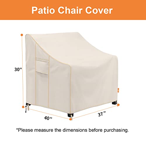 Patio Chair Covers, 2 Pack-37''Lx40''Dx30''H Waterproof Outdoor Furniture Cover, 600D Durable Lounge Deep Seat Covers, UV & Rip & Fade Resistant Covers for Patio Garden Lawn Sofa Wicker Chair