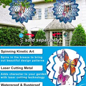 ABXKZ Kinetic Wind Spinners Outdoor Metal Large,3D Monarch Butterfly Garden Art Hanging Decor,12in Shiny Blue Wind Catcher Patio Ornament Gift,Stainless Steel Craft Sculpture Yard Decoration Clearance