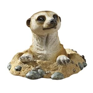 design toscano ql57081 out of the kalahari meerkat garden animal statue, 10 inch, polyresin, full color