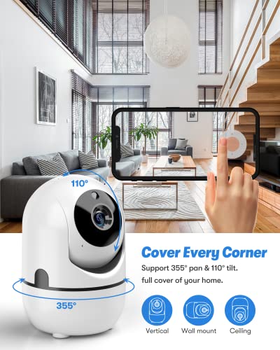 Security-Camera-for-Baby-Monitor-2K Wi-Fi Cameras-for-Home-Security, Pan/Tilt/Zoom Indoor Camera Wireless with Phone APP, 2-Way Audio, Motion Detection, Night Vision