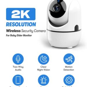 Security-Camera-for-Baby-Monitor-2K Wi-Fi Cameras-for-Home-Security, Pan/Tilt/Zoom Indoor Camera Wireless with Phone APP, 2-Way Audio, Motion Detection, Night Vision