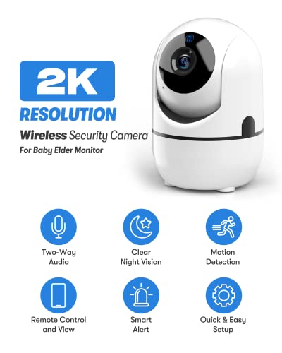 Security-Camera-for-Baby-Monitor-2K Wi-Fi Cameras-for-Home-Security, Pan/Tilt/Zoom Indoor Camera Wireless with Phone APP, 2-Way Audio, Motion Detection, Night Vision