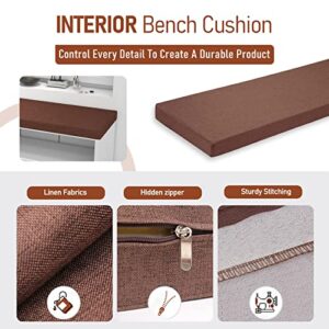 Focuprodu Bench Cushion 36 inch, Patio Furniture Cushions, Personalized Custom Non-Slip Durable Window Cushions Chair Cushions. 90+ Colors to Choose from. (36x14x2.5, Dark Brown)